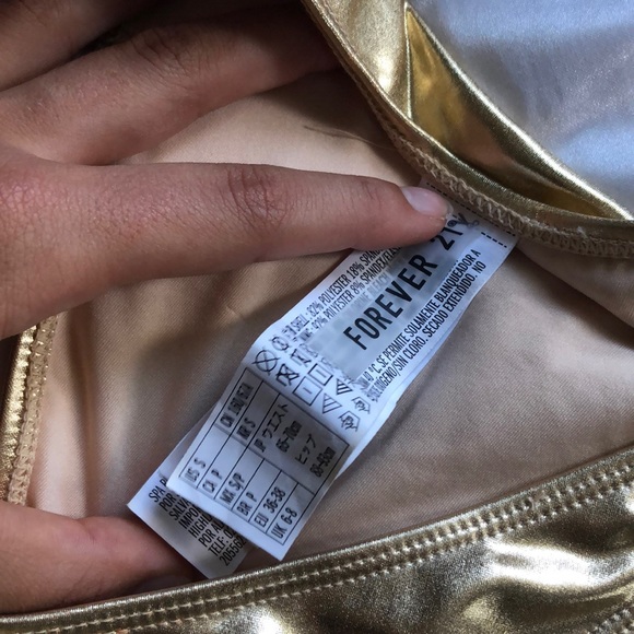 Forever 21 | Swim | Gold Metallic Cheeky Bikini Bottoms | Poshmark